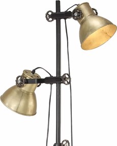 Podlahová lampa se 2 svítidly mosazná E27 litina 320584