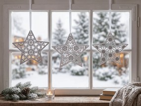 Vánoční závěsná hvězda GLITTER STAR 22 cm, bílá