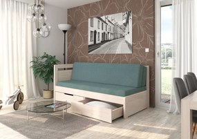 BMB Postel Tandem KLASIK s levým čelem - masivní buk Moření: Vosk, Provedení: oblé, Rozměr: 90/180 x 200 cm