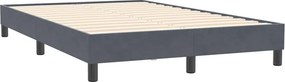 Postel Box Spring bez matrace tmavě šedá 120x210 cm samet 3315820