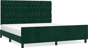 Rám postele s čelem tmavě zelený 180x200 cm samet 3125955