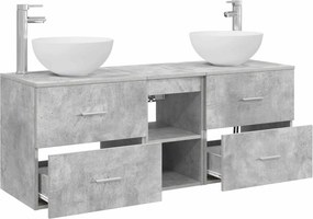 Sada koupelnových skříněk 3 ks Betonově šedá 3405806