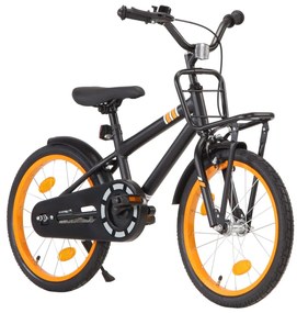 vidaXL Dětské kolo s předním nosičem 18'' černo-oranžové