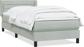 Box Spring Postel s matrací Světle šedá 90x220 cm Samet 3318225