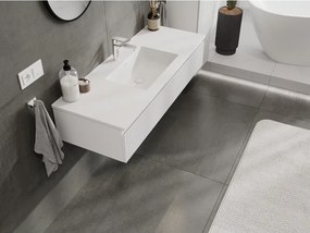 Mexen Rivel, koupelnová skříňka 120 cm s umyvadlem Otis, 1 zásuvka, drážkovaná, bílá matná, 91A20-12023-1-BF01-W18M01