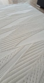 HU Krémově béžový moderní koberec TWIST CREAM 30629A Rozměr: 60x100 cm