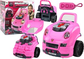 LEAN Toys Sada na rozebírání automobilových motorů pro domácí kutily – růžová