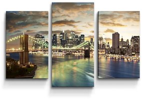 Sablio Obraz - 3-dílný Brooklynský most - 75x50 cm
