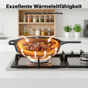Litinová pánev Wiltec – 30 cm, černá (62957)