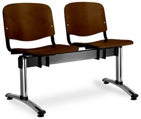 Dřevěná lavice ISO, 2-sedák - chromované nohy