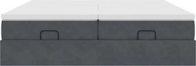 Osmanský rám postele s matracíes tmavě šedá 180x200cm samet 3311262
