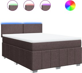 Box spring postel s matrací tmavě hnědá 140x200 cm textil 3289387