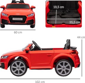 HOMCOM Dětské elektrické autíčko Dětské autíčko na dálkové ovládání, MP3, pro 3-6 let, PP, červené, 102x60x44 cm| Aosom