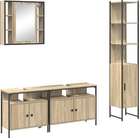 Sada koupelnového nábytku 4 ks Sonoma dub 33 x 33 x 185,5 cm 3399393