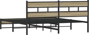 Kovový rám postele bez matrace dub sonoma 193 x 203 cm 3308501