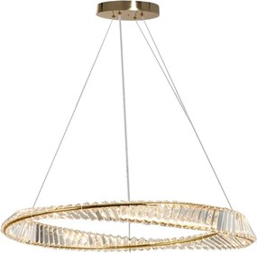 Křišťálový závěsný LED lustr APP1202-CP 78 cm zlatý/neutrální bílá