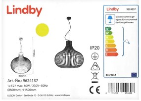 Lindby - Lustr na lanku FRANCES 1xE27/60W/230V