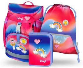 BAAGL 3 SET Airy Hippie: batoh, penál, sáček