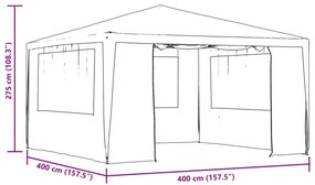 vidaXL Marketos Profesionální party stan s bočnicemi 4 x 4 m modrý 90 g/m²