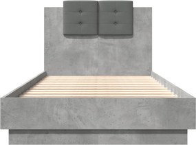 Rám postele s čelem betonově šedý 90 x 190 cm kompozitní dřevo 3209971