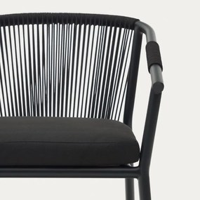 Černá kovová zahradní jídelní židle Kave Home Xelida s výpletem