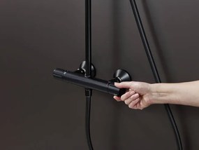Hansgrohe Vernis Blend, termostatická sprchová souprava, hlavová sprcha + ruční sprcha, černá matná, HAN-26276670