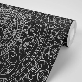 Samolepící tapeta orientální ornament v černobílém