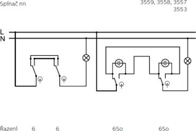 ABB Tango vypínač č.6 IP44 bílá 3559A-A06940 B