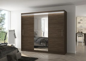 Posuvná skříň se zrcadlem a LED osvětlením DENIS 250