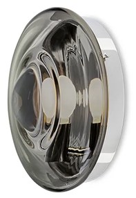 Nástěnná lampa Orbital Barva konstrukce:: stříbrná, Barva skla:: černá