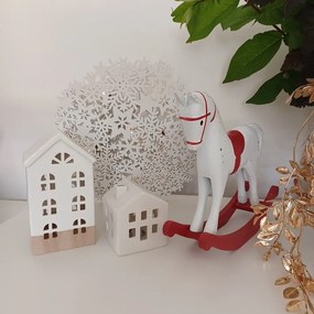 3D LED svítící vločka na baterie 26 × 29 × 3,2 cm teple bílá, IP20 interiér, AA