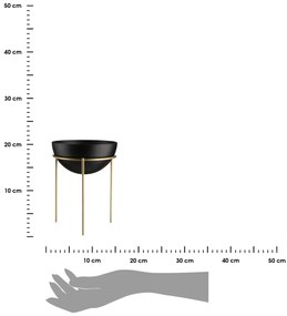 Květináč na stojanu LOFT II 20 cm černý/zlatý