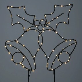 SOLIGHT LED venkovní dekorace zvonečky IP44, 100x LED, časovač, 55cm, 3x AA