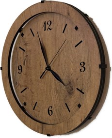 Li-Go Dřevěné hodiny nástěnné "Kruh"  dub velikost svítidla/hodin: 31 cm