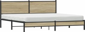 Kovový rám postele bez matrace dub sonoma 200 x 200 cm 3301394
