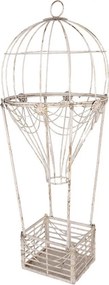 Bílá antik kovová dekorace horkovzdušný balón Balloo - Ø 31*82 cm