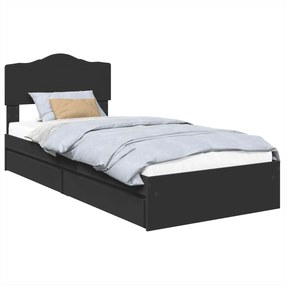 Postel s úložným prostorem Černá 70 x 190 cm Kompozitní dřevo 3413146