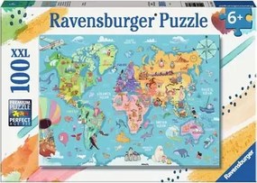 Ravensburger Puzzle Mapa světa XXL / 100 dílků / od 6 let