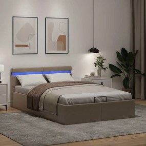 Rám postele LED úložný prostor cappuccino umělá kůže 140x200 cm 285561