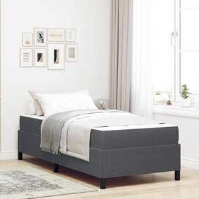 Rám postele s matrací Tmavě šedá 90 x 200 cm textil 3399101