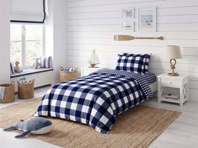 Povlečení z mikrovlákna NAVY GINGHAM modro-bílé Rozměr povlečení: 70 x 90 cm | 140 x 200 cm