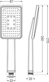 Mexen příslušenství - hlavice ruční sprchy R-54, černá-chrom, 79554-71