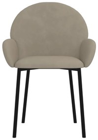 Jídelní židle 2 ks světle šedé samet - Default Title