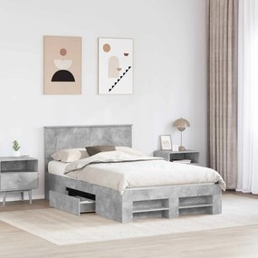 Rám postele s čelo Betonově šedá 120 x 200 cm Kompozitní dřevo 3408777