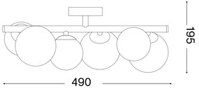 Ideal Lux - LED Přisazený lustr PERLAGE 6xG9/3W/230V 49 cm černá/kouřová