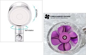 Rotující sprchová hlavice - TurboShower - Žlutá