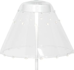 Stínidlo na stolní lampu Swap s malými tečkami skleněné bílé