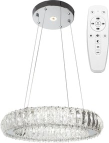 Toolight Toolight, Křišťálové LED závěsné svítidlo APP1040-CP + dálkové ovládání, chromová, OSW-09473