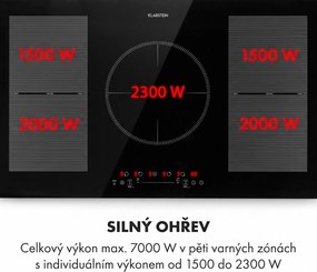 Klarstein Delicatessa 90 Flex, indukční varná deska, vestavná, 7400 W, 5 zón