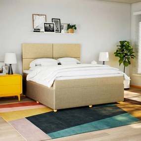Box spring postel s matrací krémová 180x200 cm textil 3294433